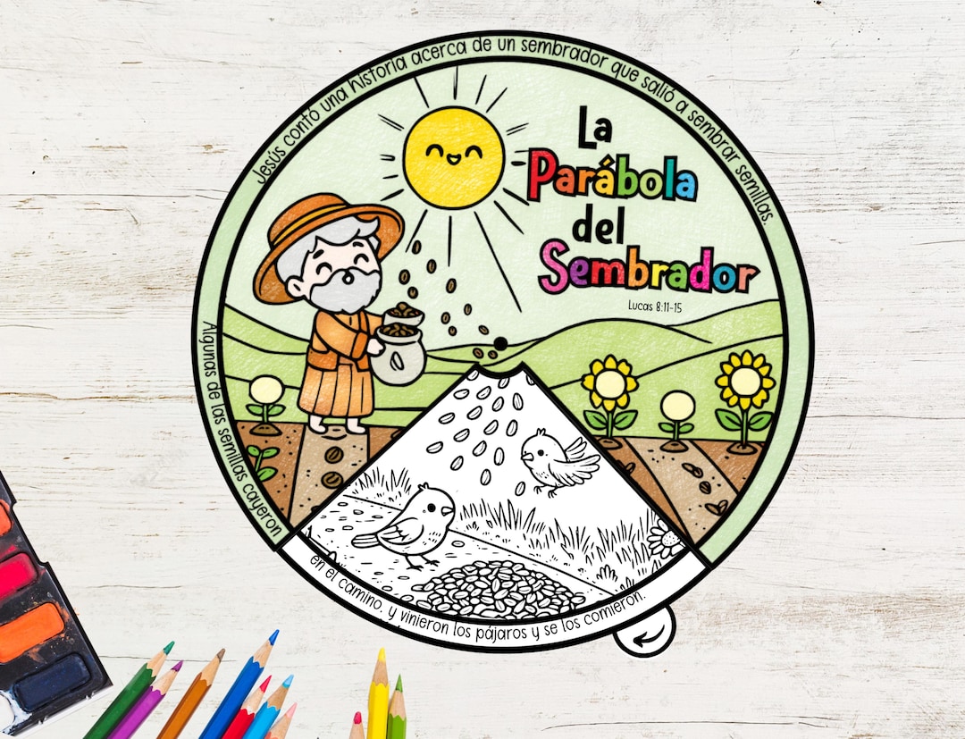 The Parable of the Sower Coloring Wheel IN SPANISH, Coloring Wheel ...