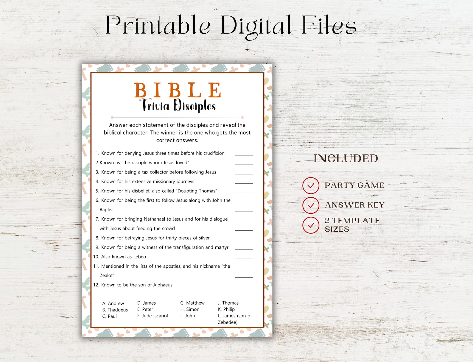 Bible Games, Trivia Disciples Game | Bible Games for Kids, Bible Games ...