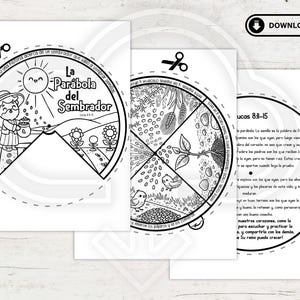 The Parable of the Sower Coloring Wheel IN SPANISH, Coloring Wheel ...