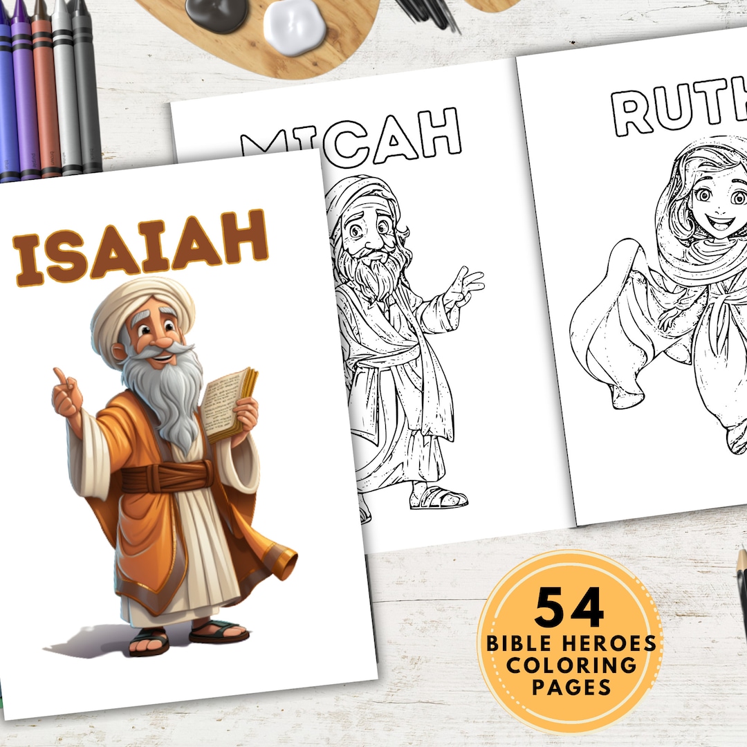 54 Biblical Heroes Coloring Pages | Bible Coloring Book | Christian ...