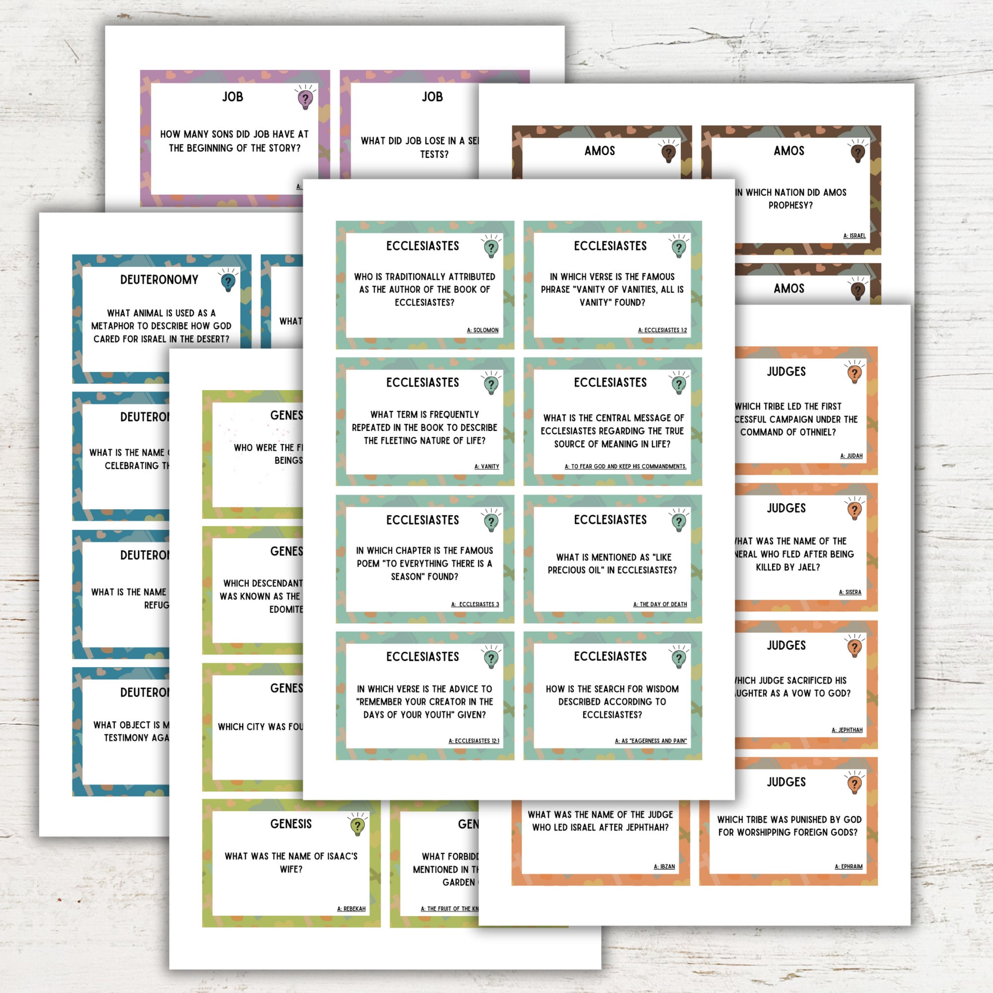 552 Bible Trivia Cards | Bible Trivia Questions | Bible Trivia ...