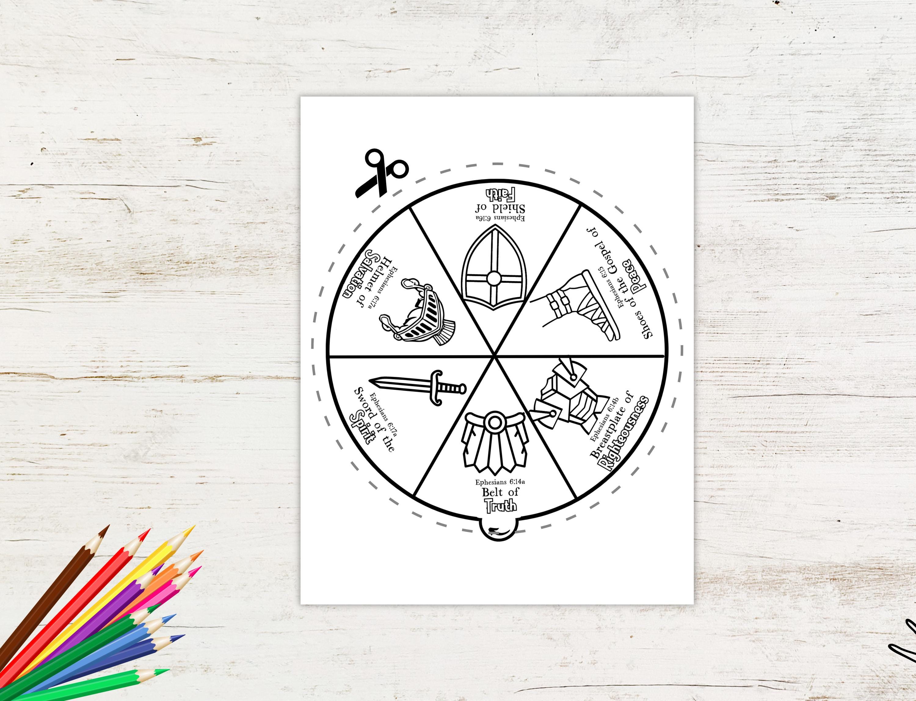 Armor of God Coloring Wheel | Bible Activity | Bible Lesson | Sunday ...