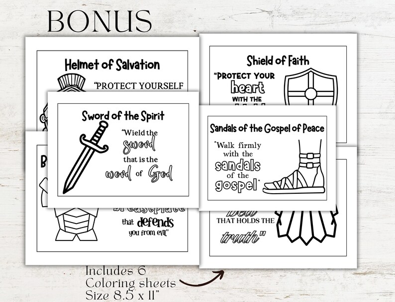 Armor of God Placemat, Fun Bible Crafts and Activities for Kids, Bible ...