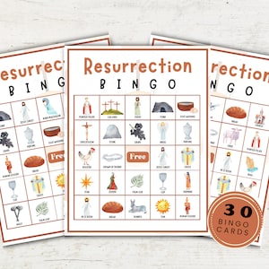 Resurrection Bingo | Sunday School | Easter Bible Bingo | Easter Sunday ...