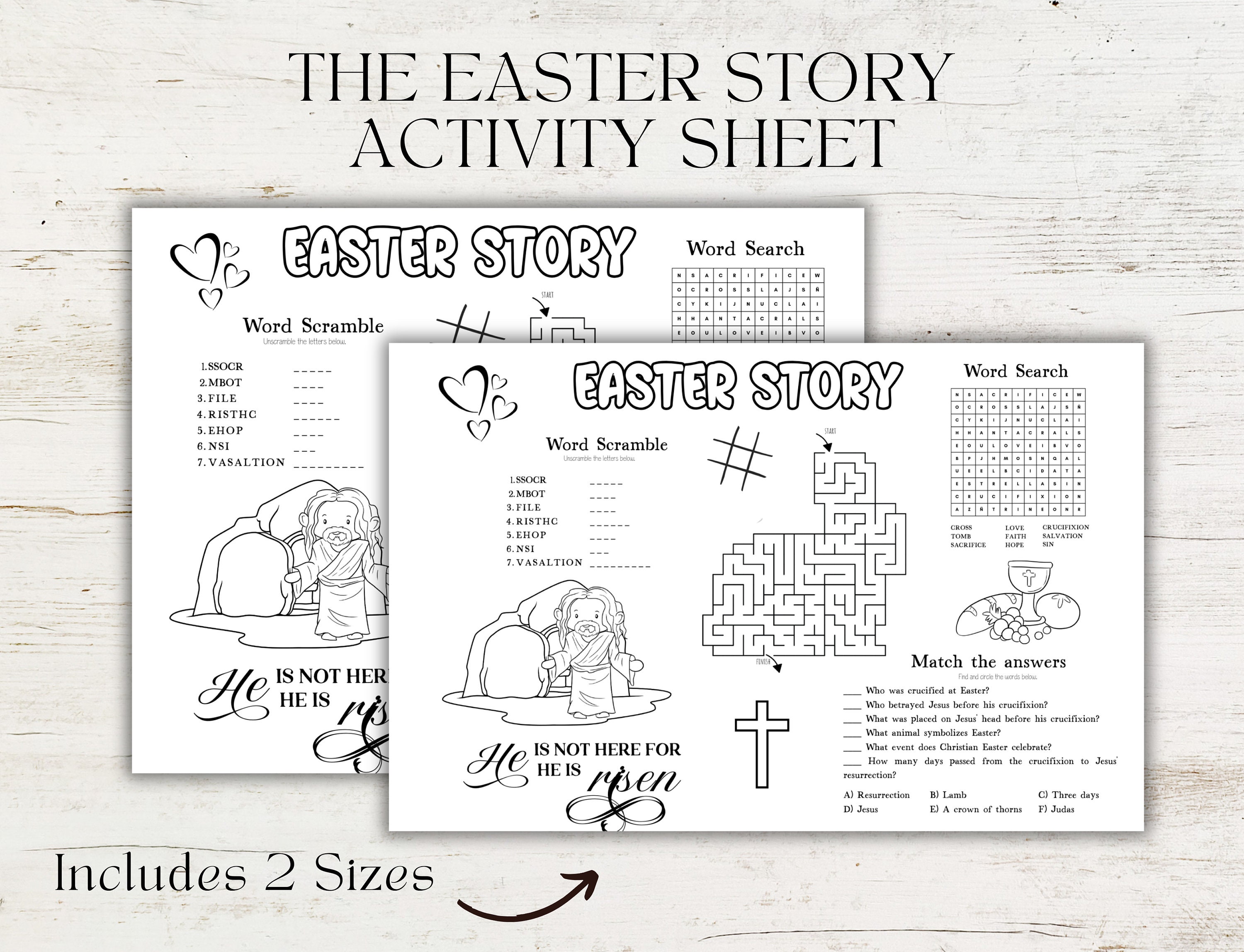 Easter Story Activities, Holy Week Activities for Kids, Bible Activity ...
