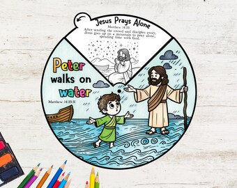 Jesus Walks on Water Printable Craft, Jesus Walks on Water Coloring ...
