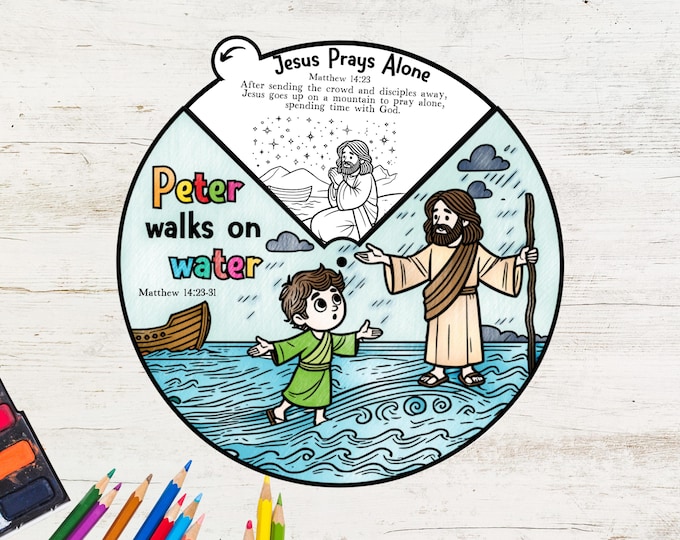 Jesus Walks on Water Printable Craft, Jesus Walks on Water Coloring ...