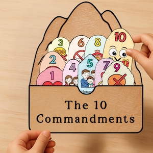 10 Commandments Pocket Craft for Kids | Bible Coloring Activity ...