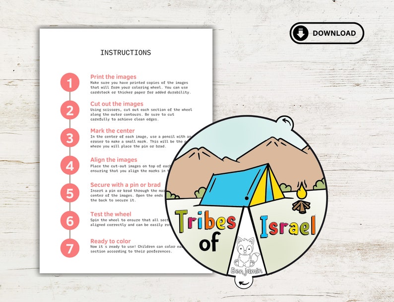 12 Tribes of Israel Coloring Wheel Bible Story Wheel Printable Bible ...