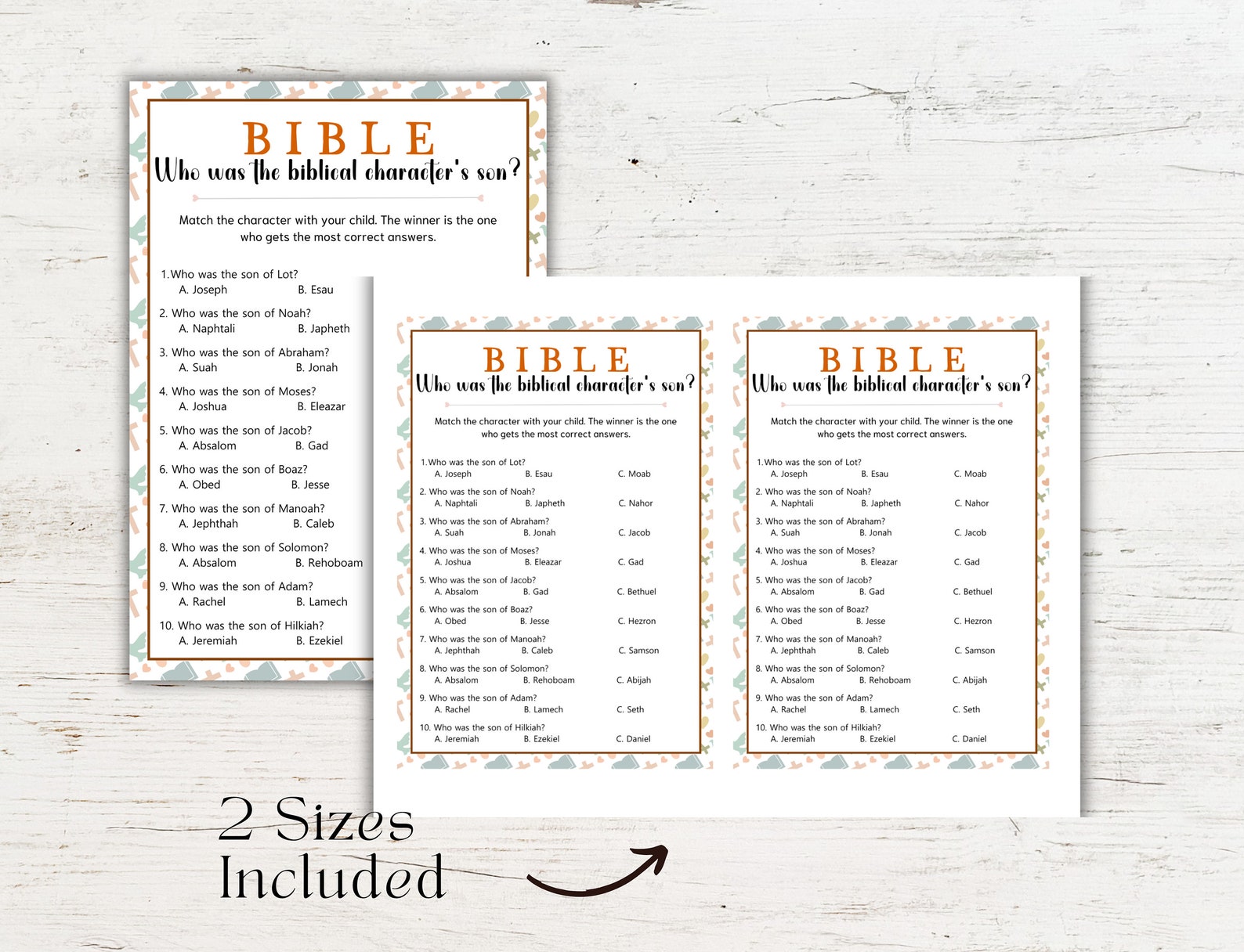 Bible Games, Who Was the Biblical Character's Son Game, Bible Games for ...