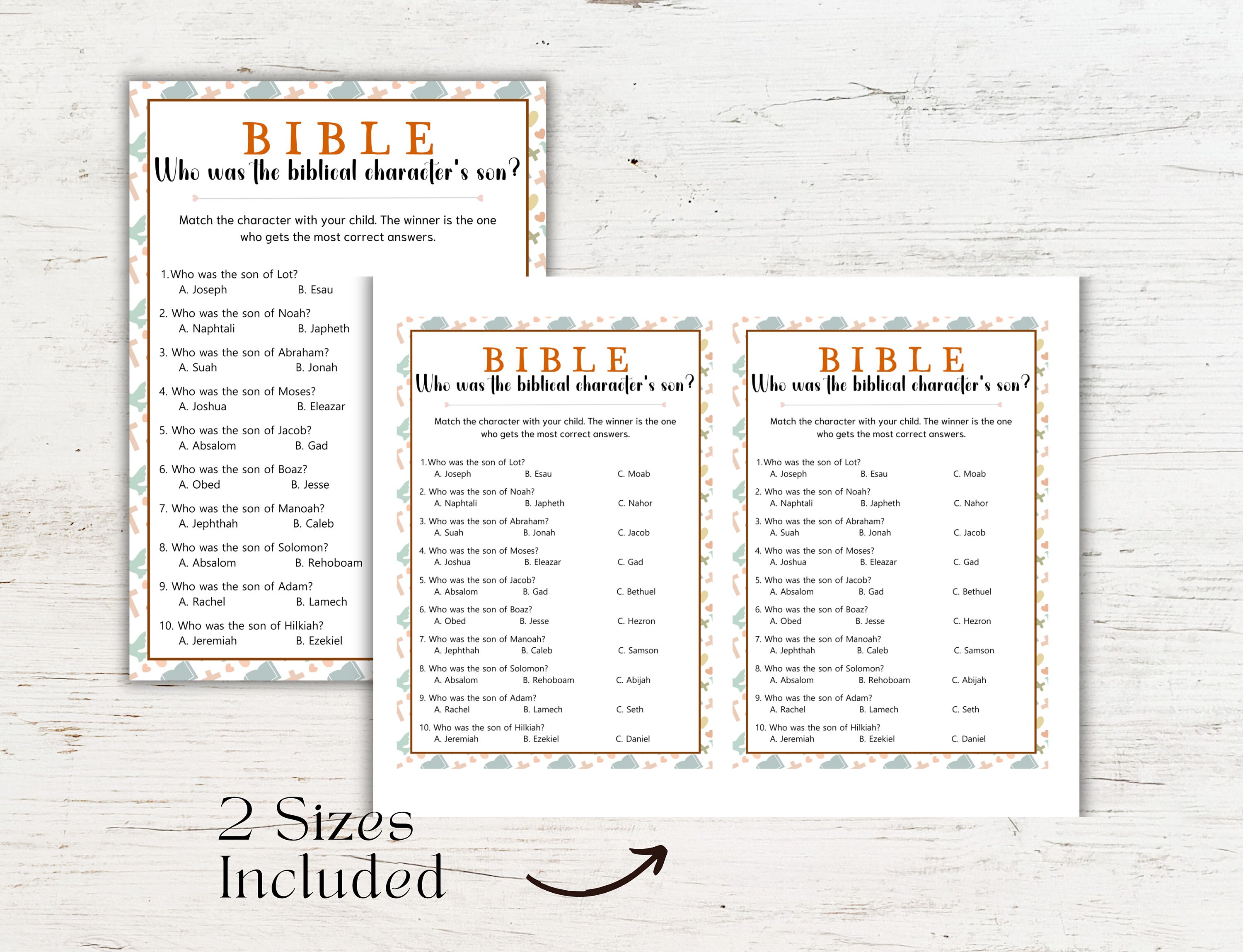 Bible Games, Who Was the Biblical Character's Son Game, Bible Games for ...