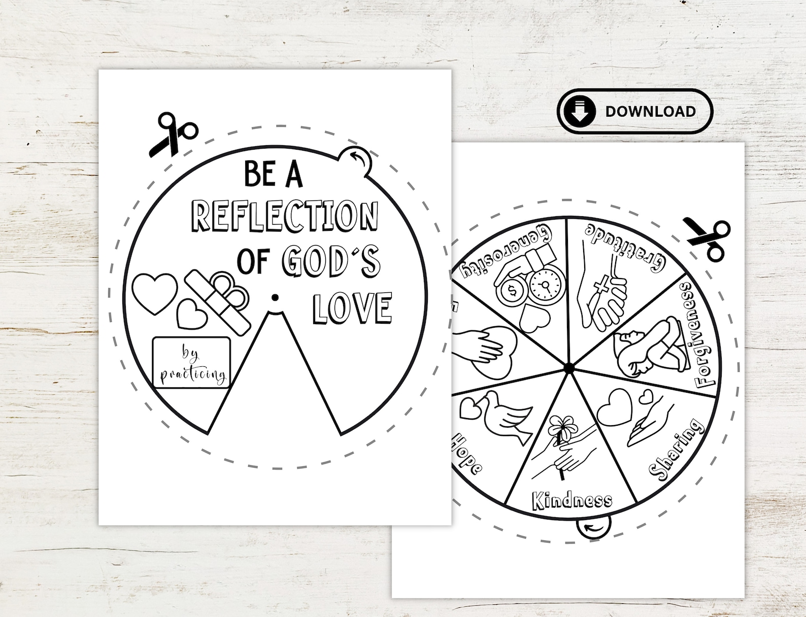 God is Love Coloring Wheel, God Coloring Wheel, Printable Bible ...