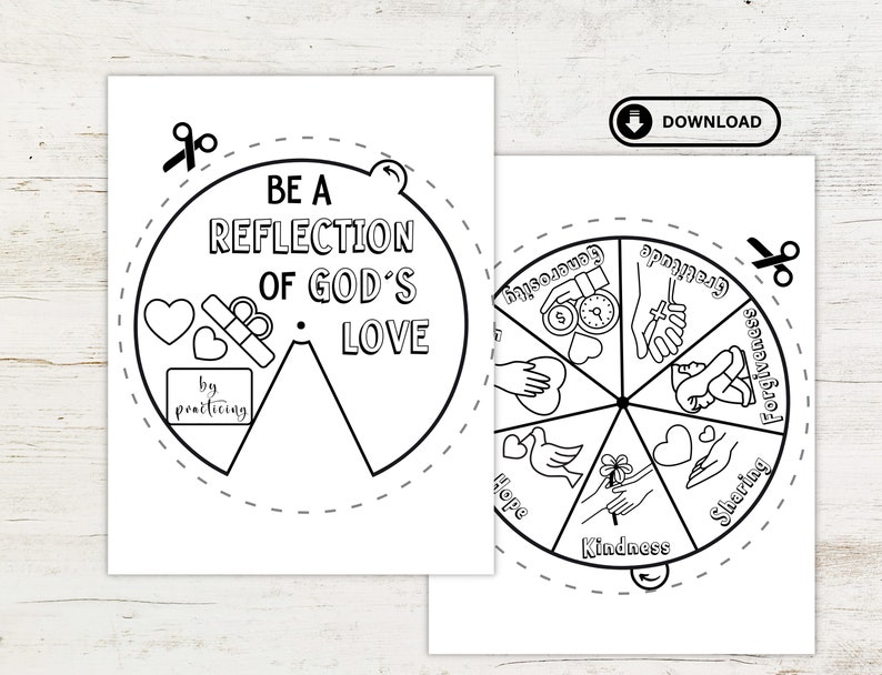 God is Love Coloring Wheel, God Coloring Wheel, Printable Bible ...