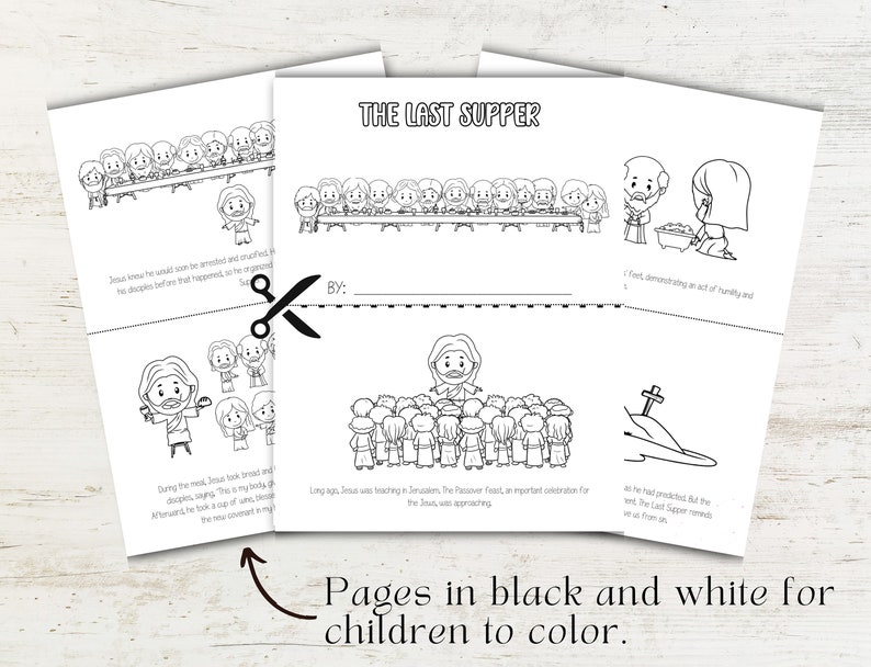 Last Supper Printable for Kids, Printable Mini Book, Story of Easter ...