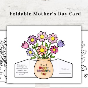 Foldable Mother’s Day Card, Printable Activity, Christian Mother’s Day ...
