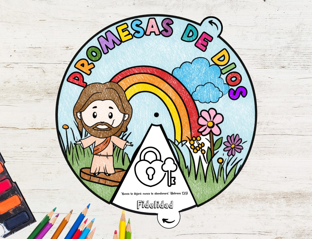 Promises of God Coloring Wheel IN SPANISH, Bible Coloring Wheel ...
