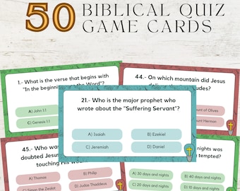 Old Testament Bible Trivia Cards Bible Trivia Questions Printable Bible ...
