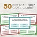 Bible Trivia Cards Bible Trivia Questions Printable Bible Trivia Church ...