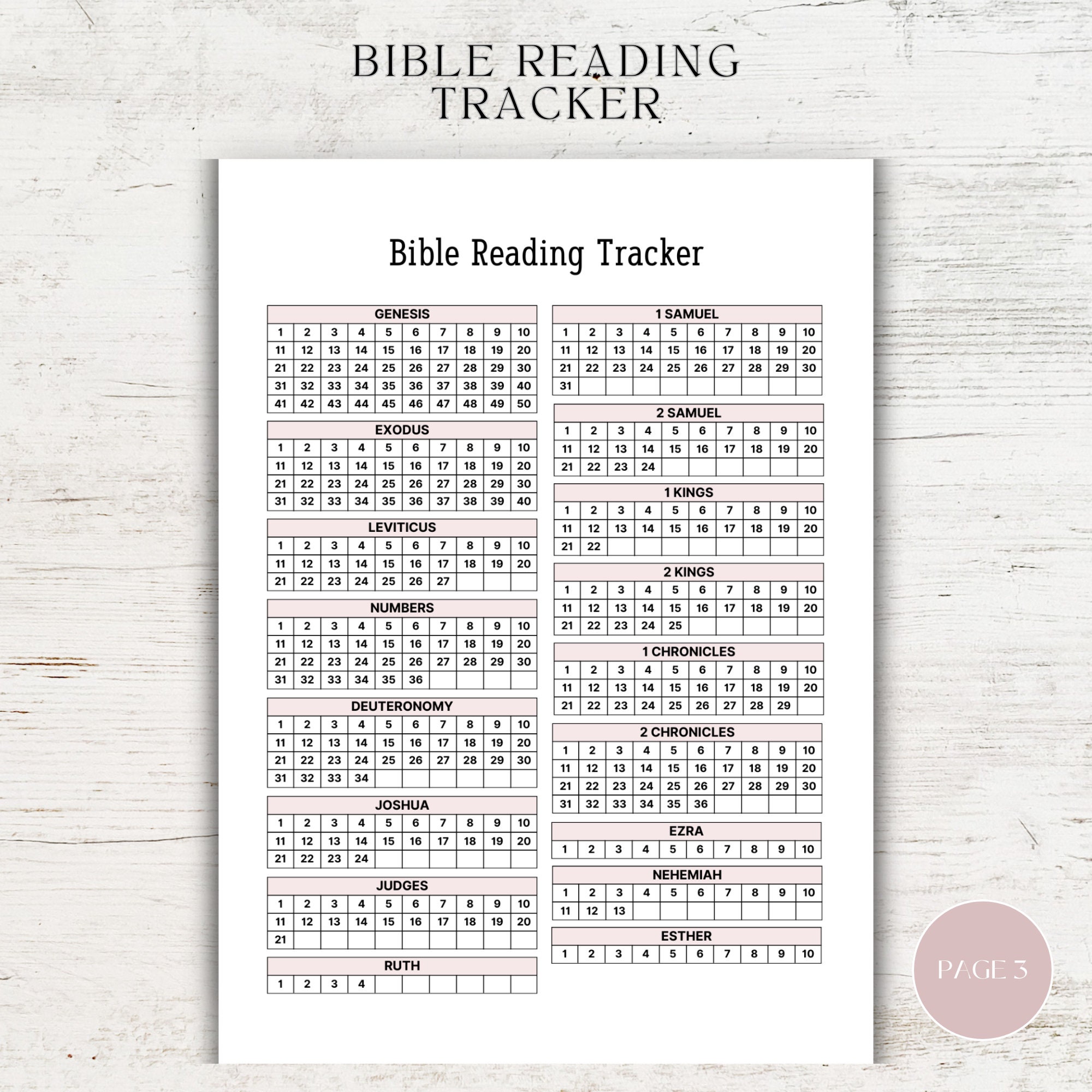 Bible Reading Checklist Books of the Bible Bookshelf Bible Reading ...