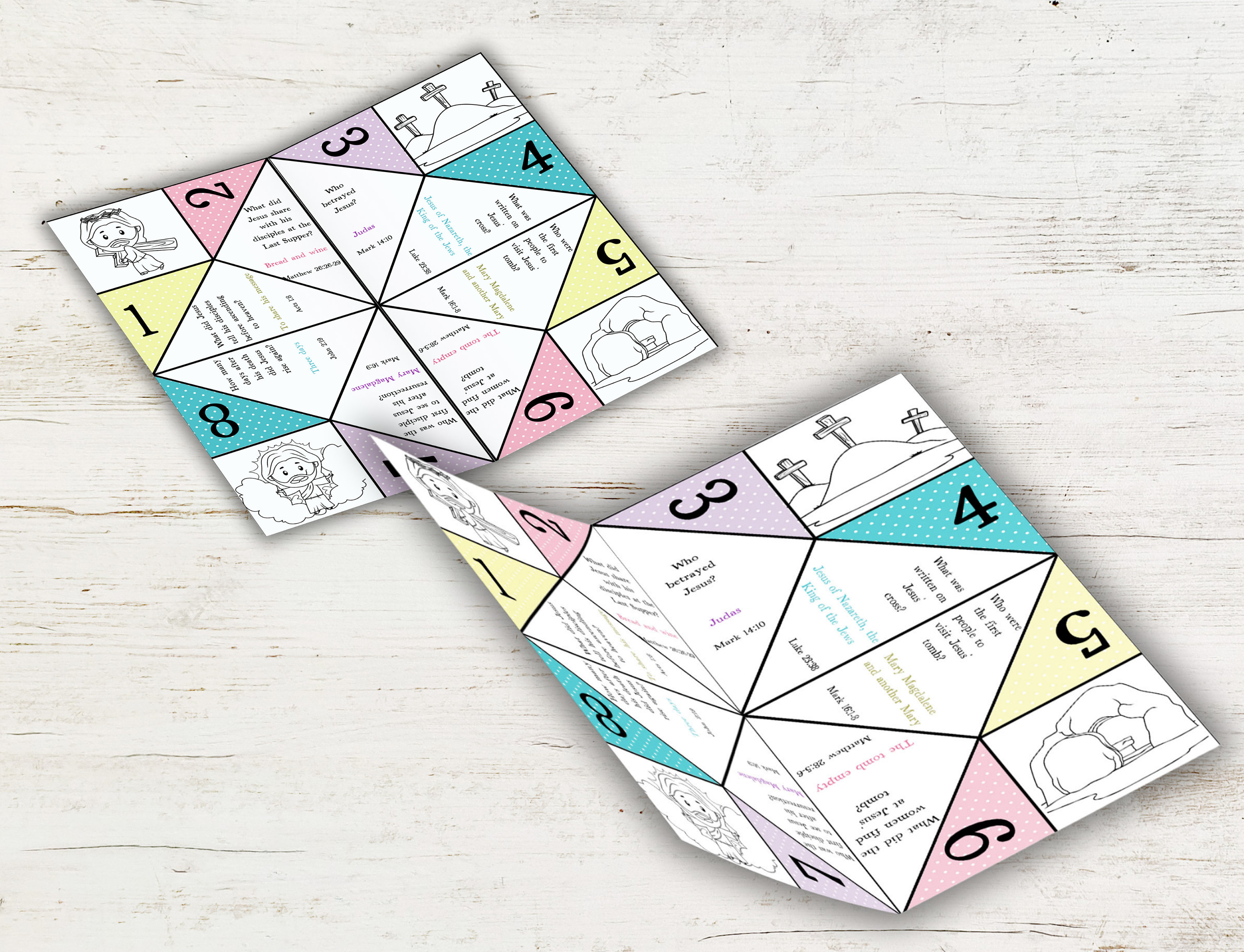 Easter Story Paper Fortune Teller Cootie Catcher Sunday School Craft ...