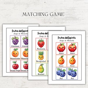 Fruit of the Spirit Activity Pages for Kids IN SPANISH, Printable Kids ...
