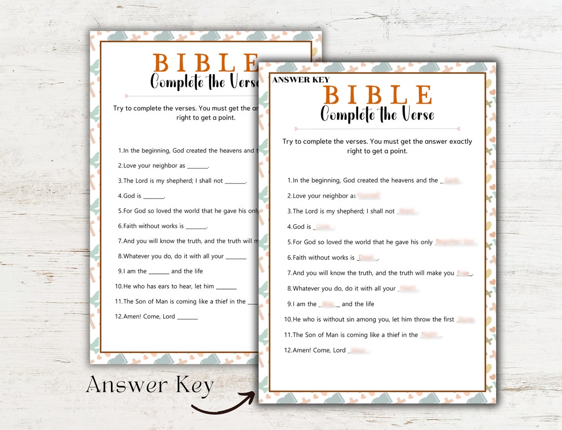 Bible Games Complete the Verse Game Bible Games for Kids, Bible Games ...