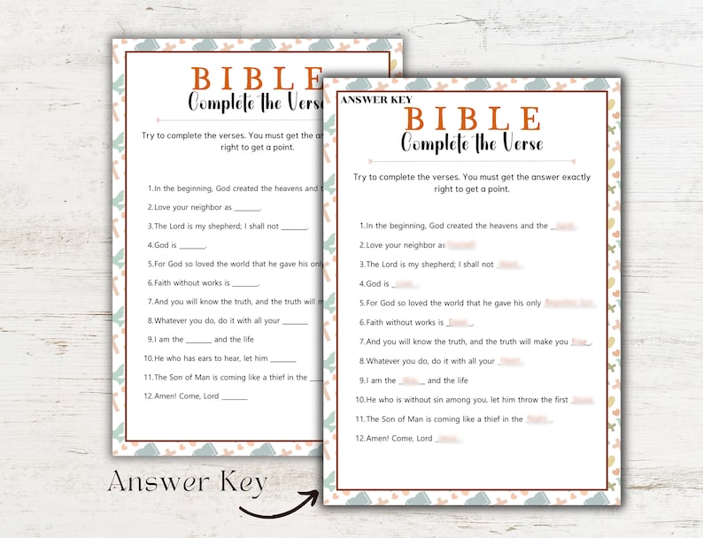 Bible Games | Complete the Verse Game | Bible Games for Kids, Bible ...