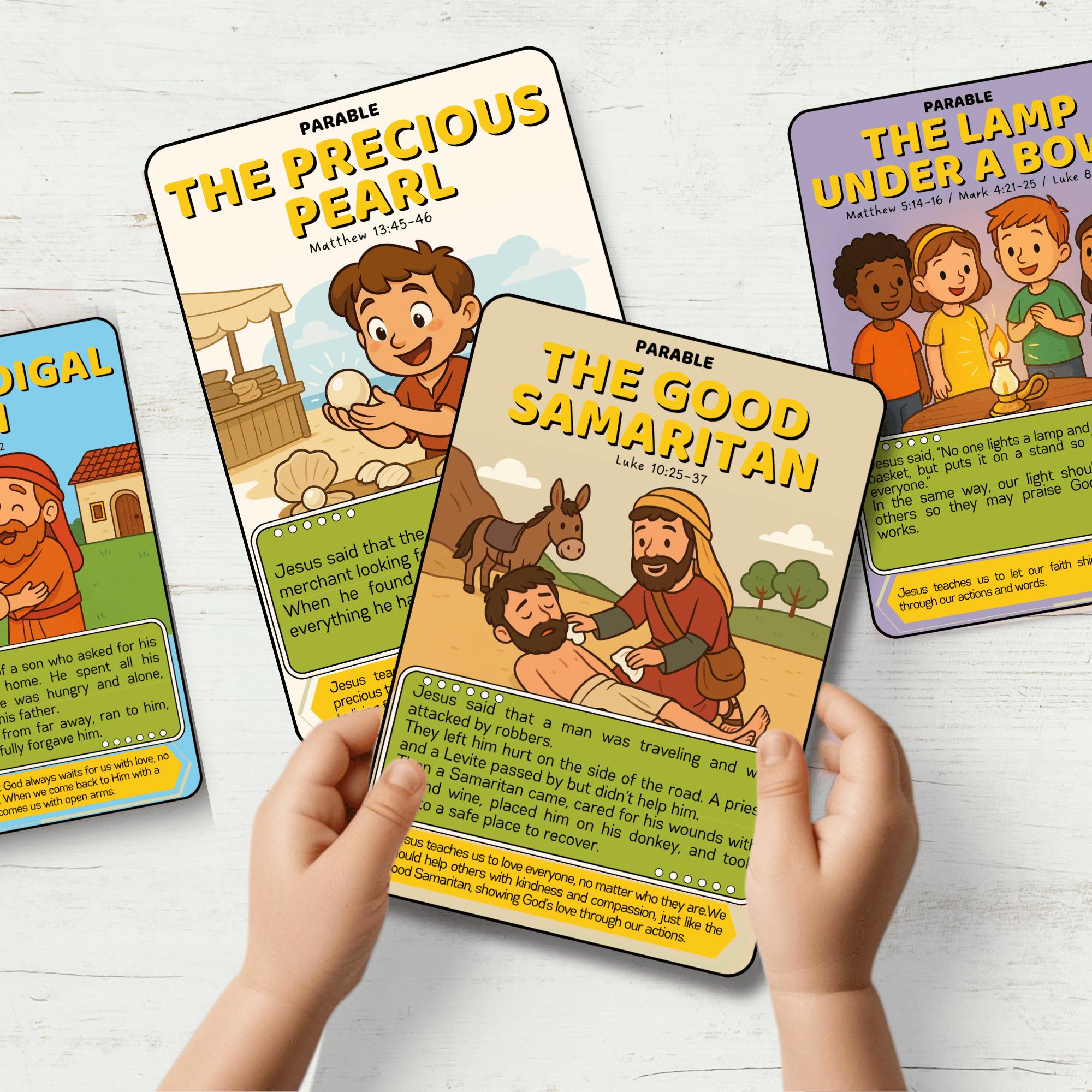 38 Parables of Jesus Educational Cards, Bible Activity for Kids ...