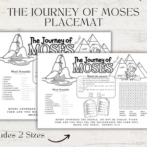 The Journey of Moses Placemat, Fun Bible Crafts and Activities for Kids ...