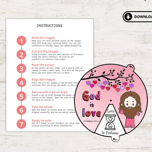 God is Love Coloring Wheel | Bible Story Wheel | 1 Corinthians 13 ...