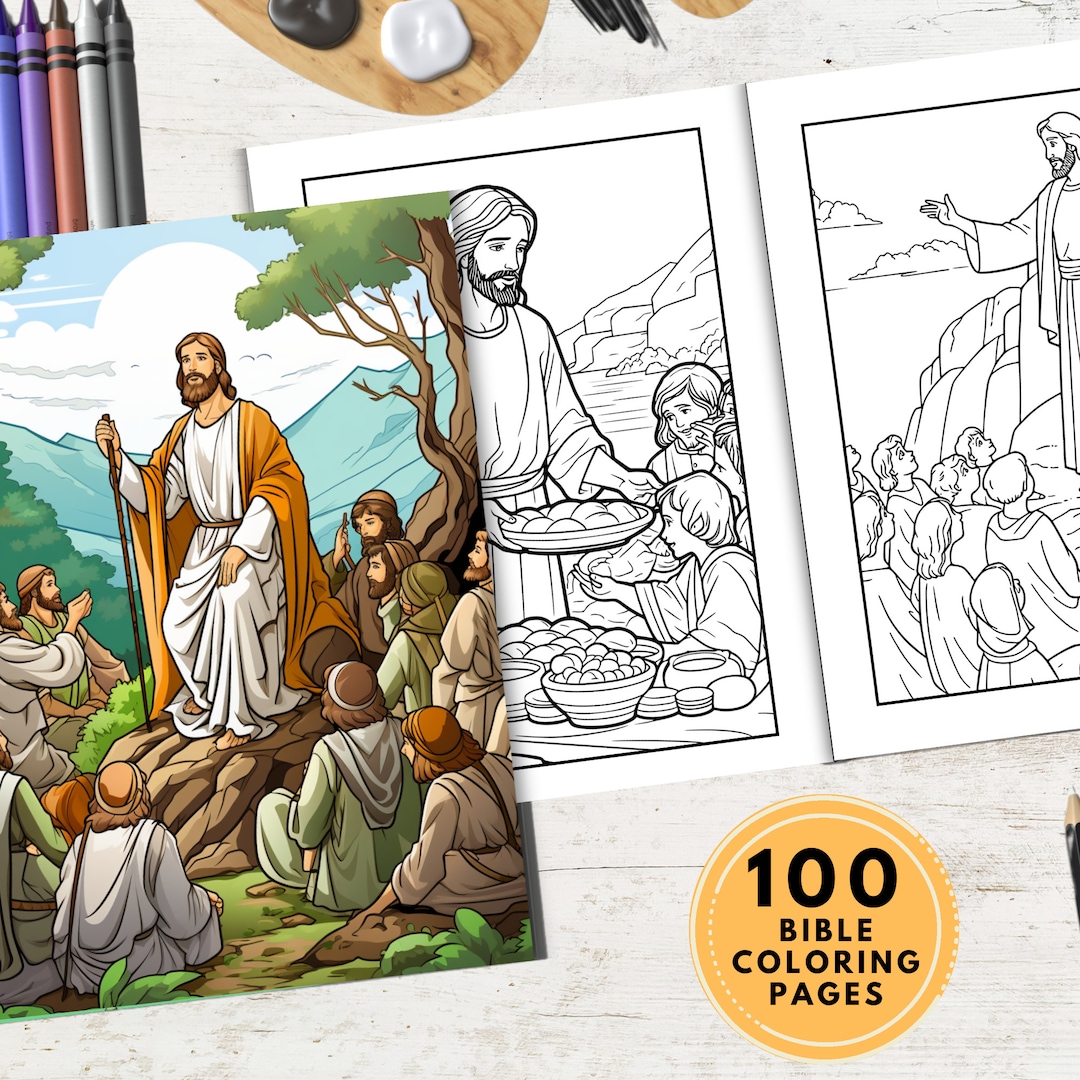 100 Bible Coloring Pages / Bible Coloring Book / Christian Coloring ...