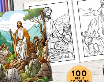 100 Bible Coloring Pages / Bible Coloring Book / Christian Coloring ...