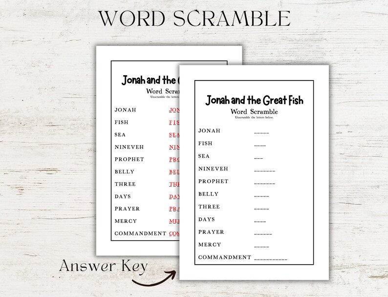 Jonah and the Great Fish Activities Pages, Jonah Story for Kid, Sunday ...