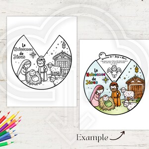 The Birth of Jesus Coloring Wheel in FRENCH, Nativity Story Coloring ...