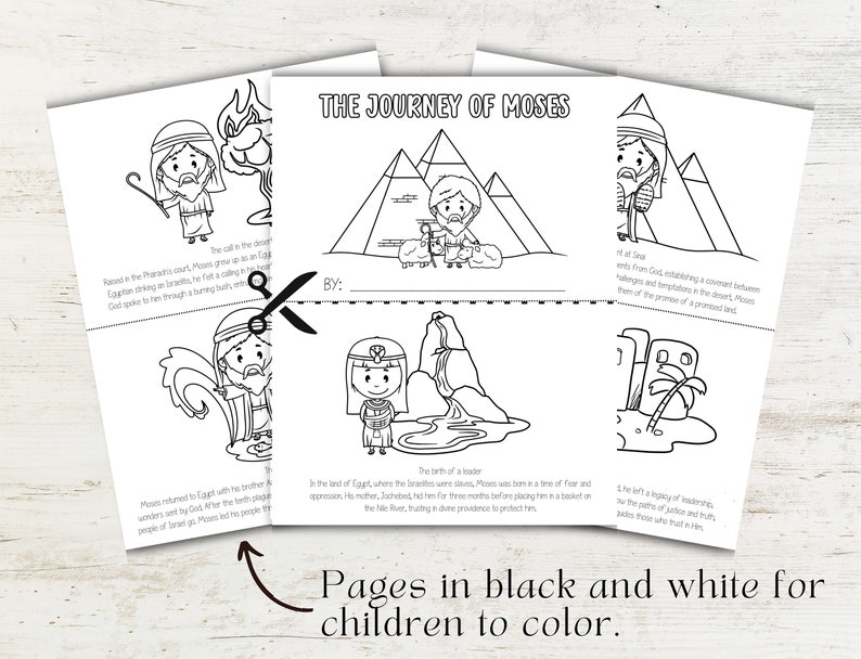 The Journey of Moses Printable for Kids, Printable Mini Book, Kids ...