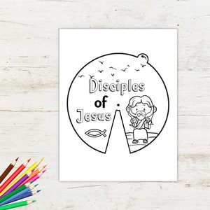 Disciples of Jesus Coloring Wheel, Jesus Coloring Wheel, Printable ...