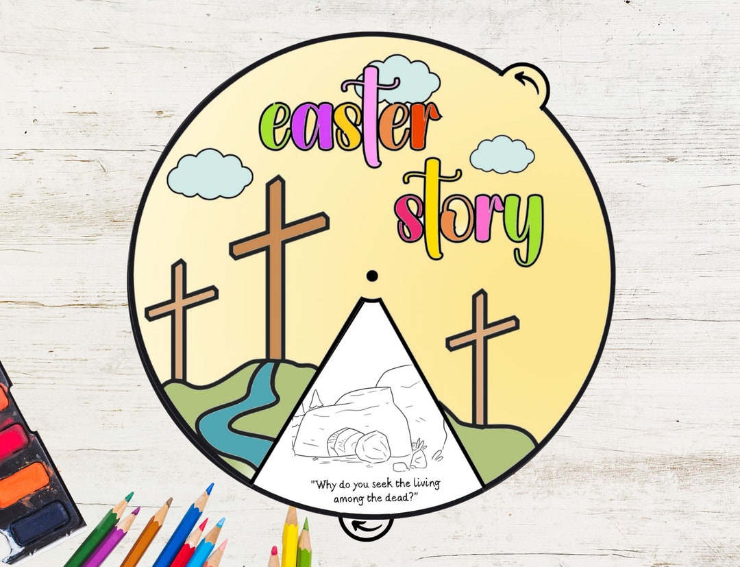 Easter Bible Story Coloring Wheel | Holy Week Bible Activity | He is ...