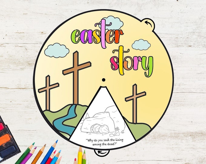 Easter Bible Story Coloring Wheel | Easter Sunday School Craft | the ...