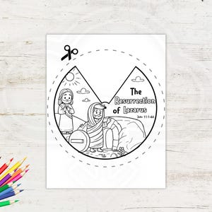 The Resurrection of Lazarus - Coloring Wheel | Bible Story Activity for ...