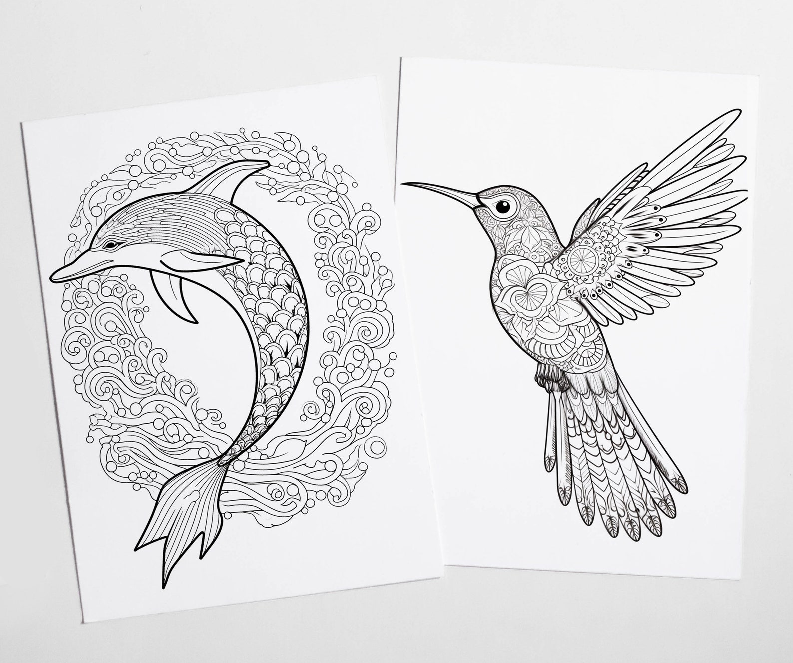 50 Animal Coloring Pages Coloring Book Wild Mandala Magic Digital ...