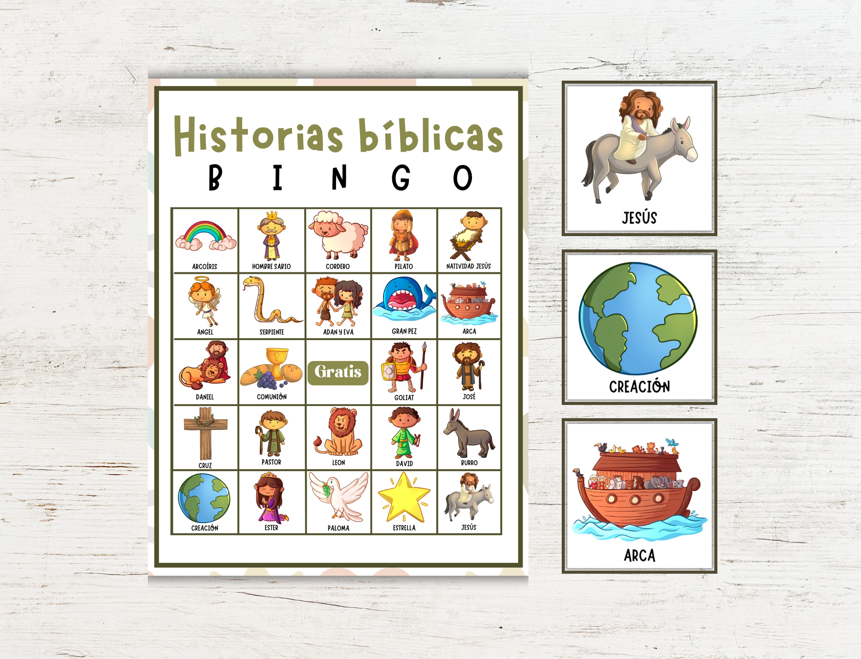 Bible Bingo SPANISH, Bible Stories Bingo, Bible Activity for Kids ...