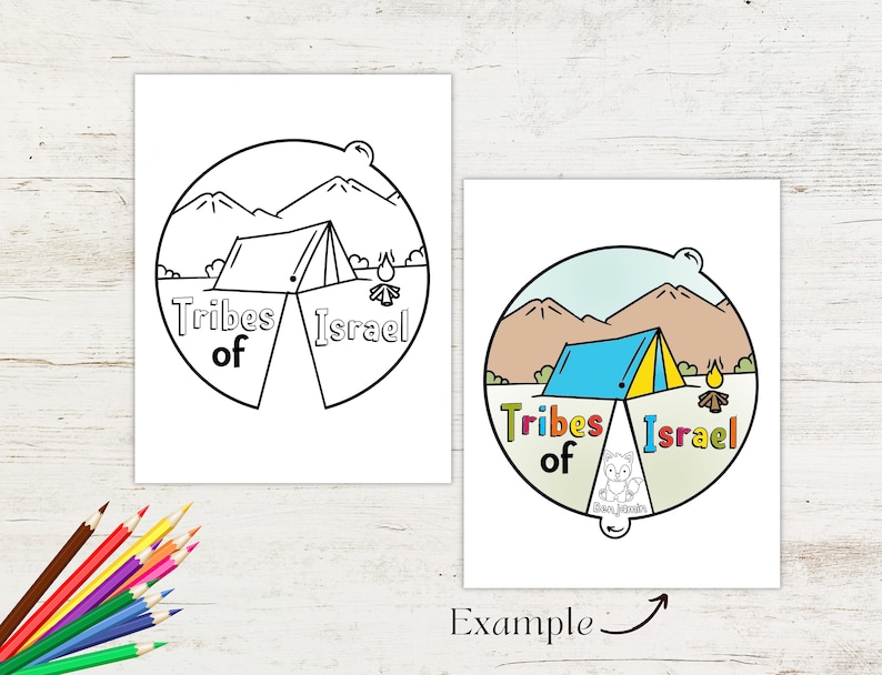 12 Tribes of Israel Coloring Wheel Bible Story Wheel Printable Bible ...