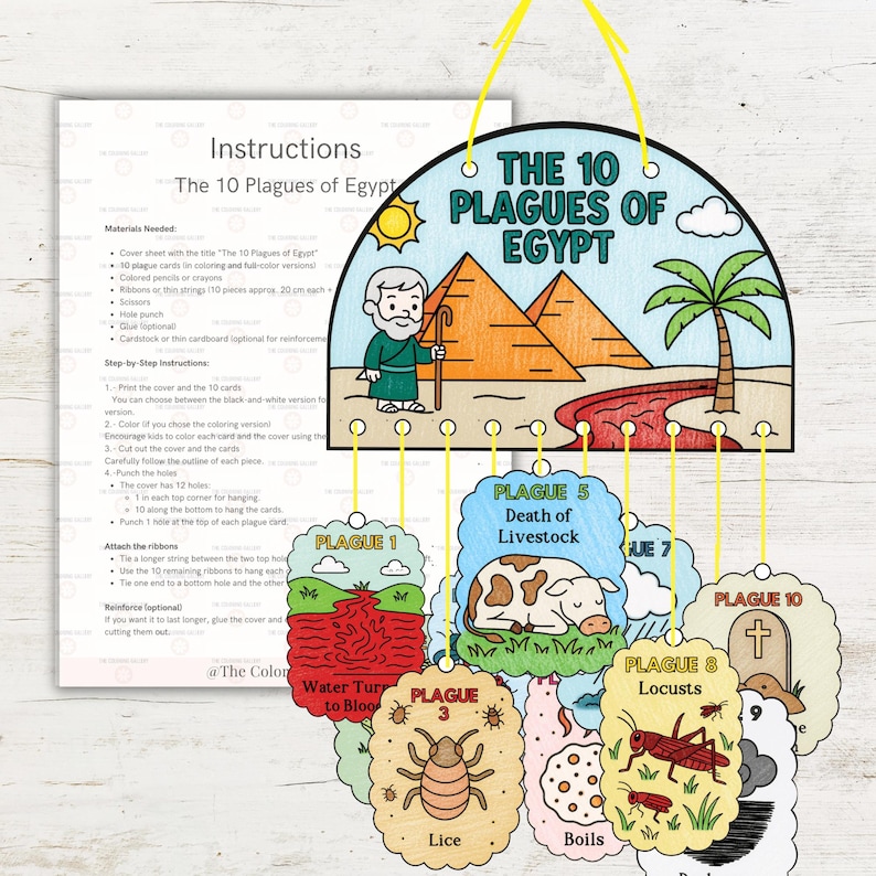 The 10 Plagues of Egypt Hanging Craft | Bible Activity for Kids ...