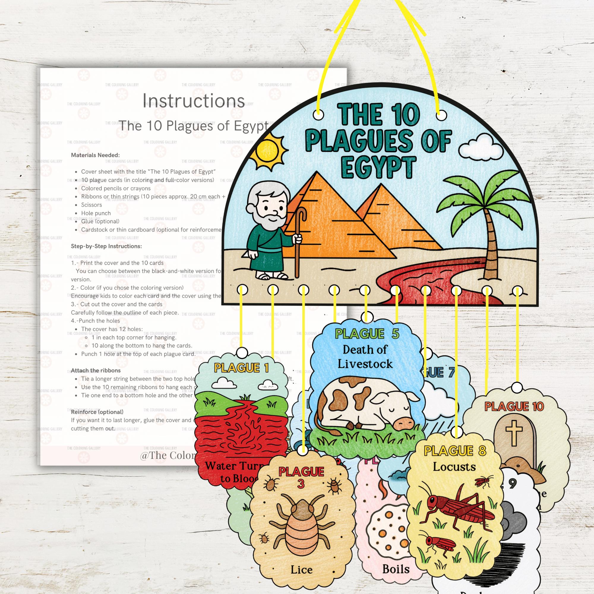 The 10 Plagues of Egypt Hanging Craft | Bible Activity for Kids ...