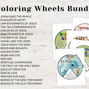 Coloring Wheel Bundle, Sunday School, Biblical Story, Coloring Wheel ...
