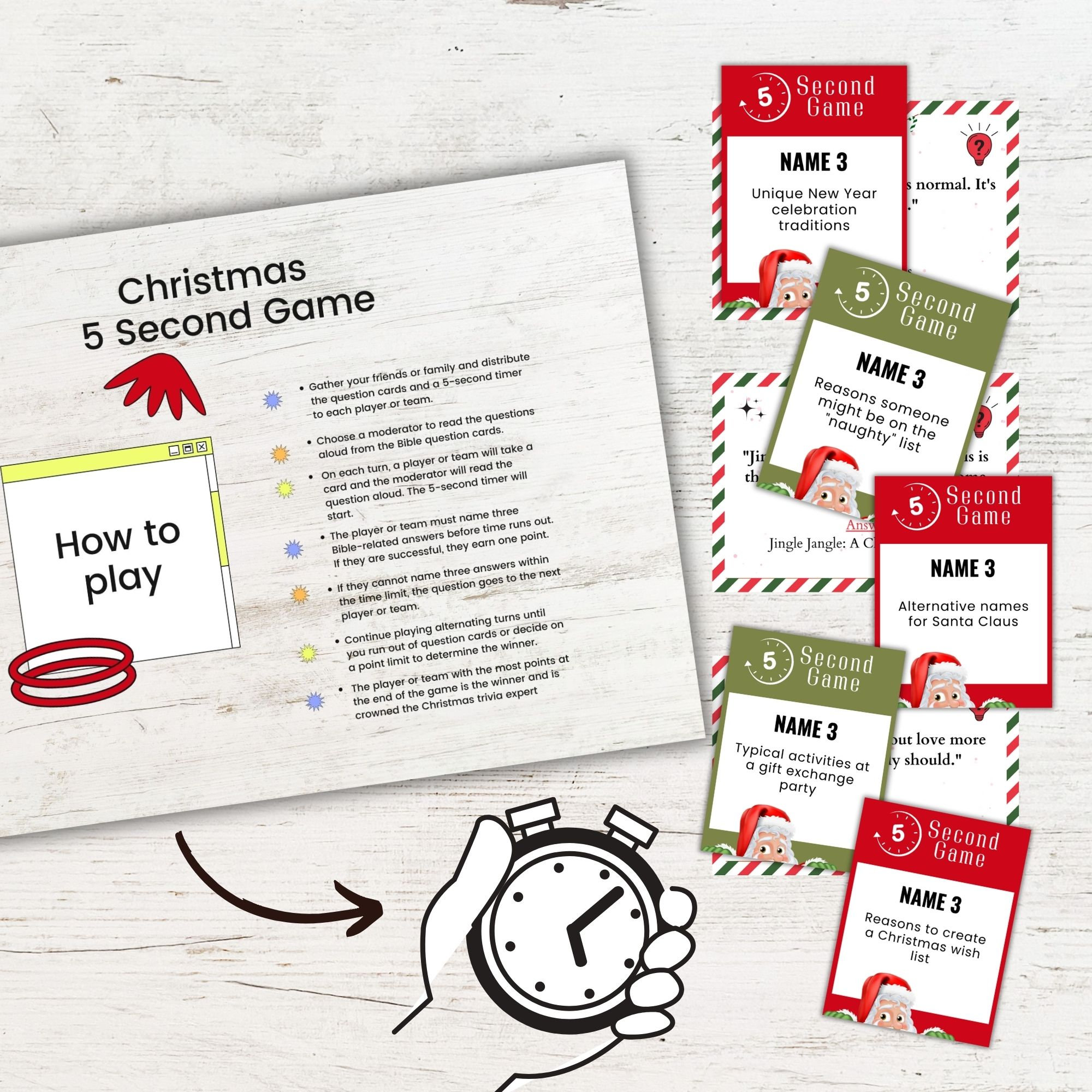 Christmas 5 Second Game | Printable Christmas Game | Christmas Activity ...