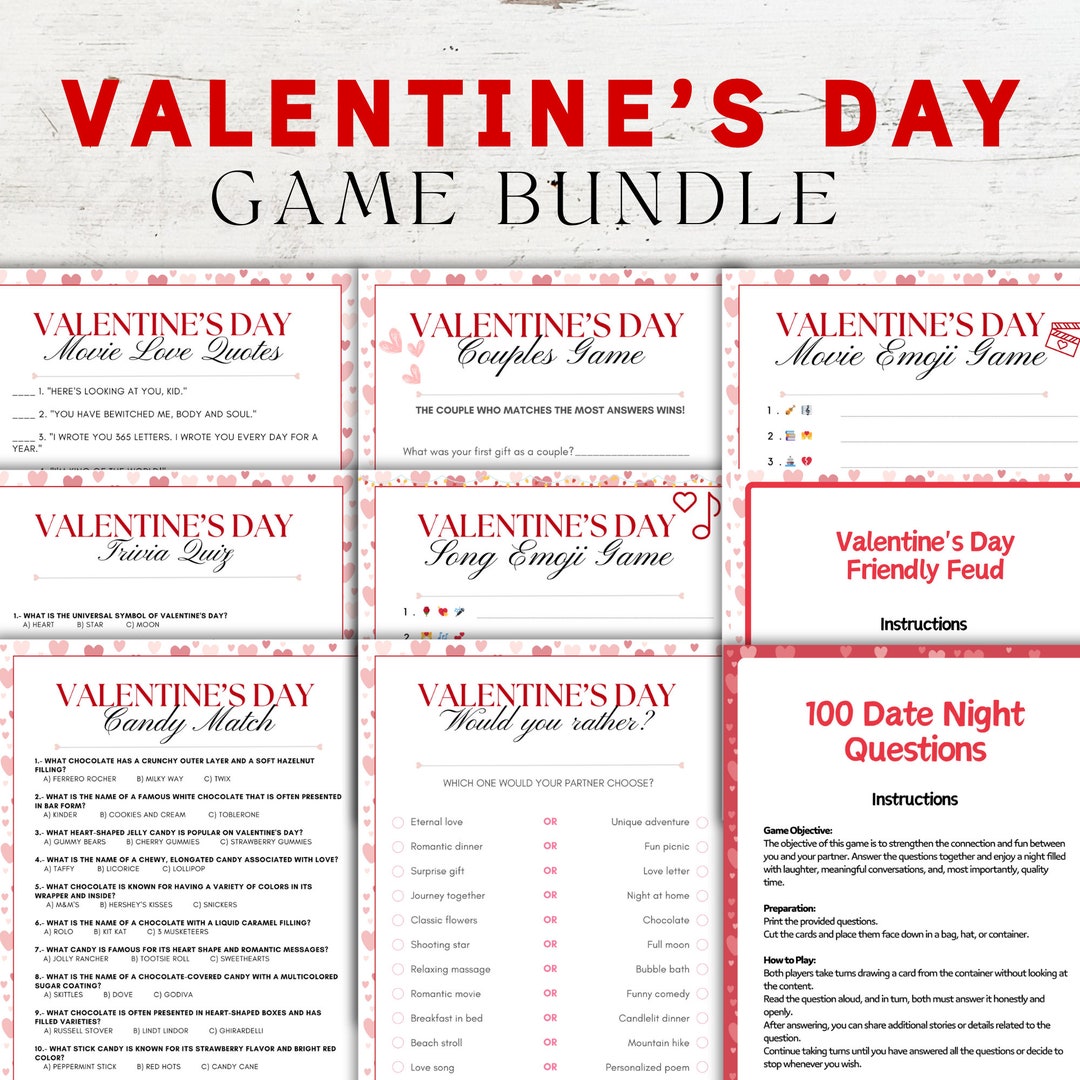 Valentines Day Games | Couple Games Printable | Date Night Games | Fun ...