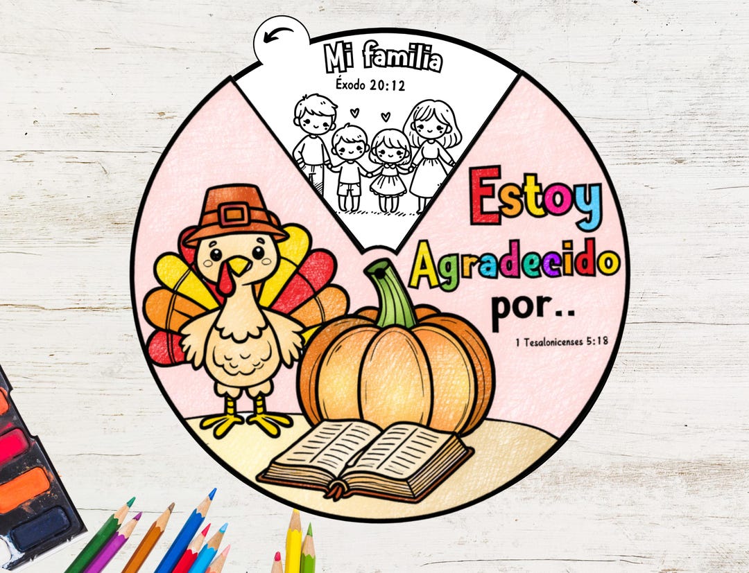 I Am Thankful for - Coloring Wheel IN SPANISH, Thanksgiving Coloring ...
