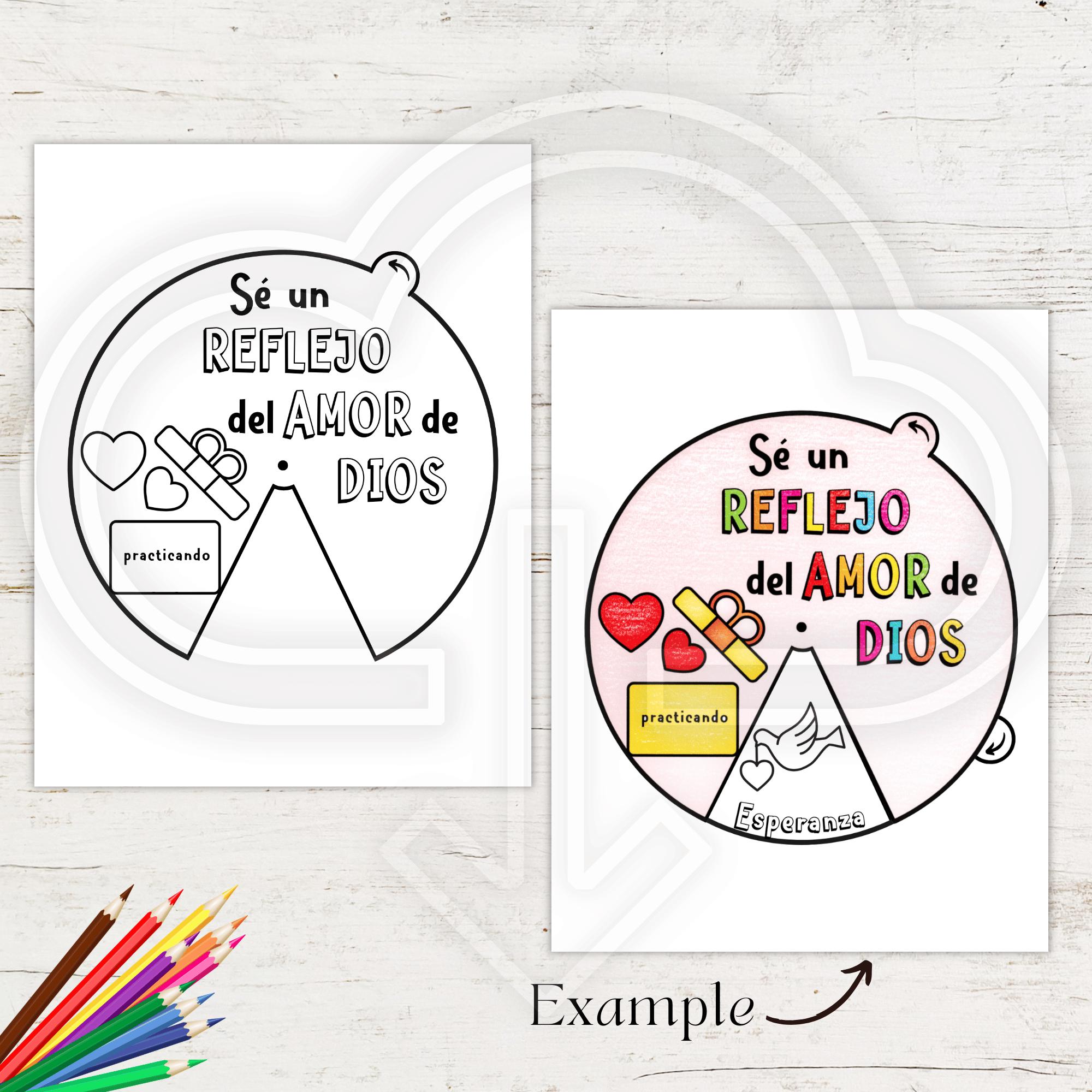 God is Love Coloring Wheel IN SPANISH, God Coloring Wheel, Printable ...