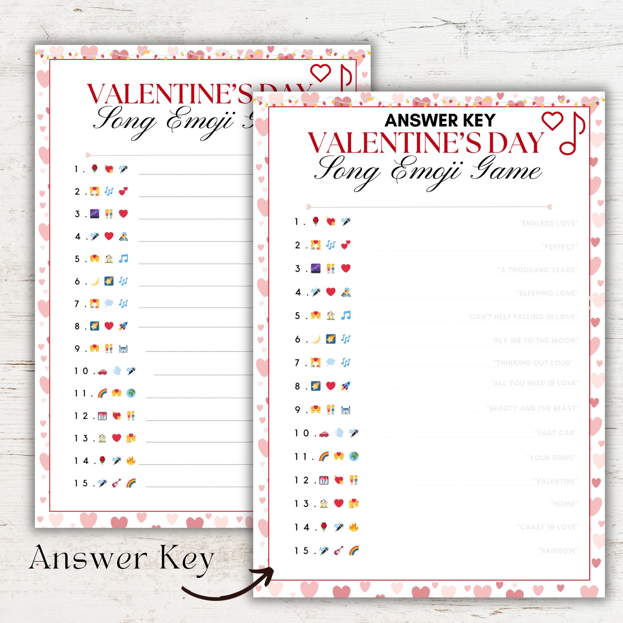 Valentines Day Song Emoji Game | Valentines Day Party Game | Valentines ...